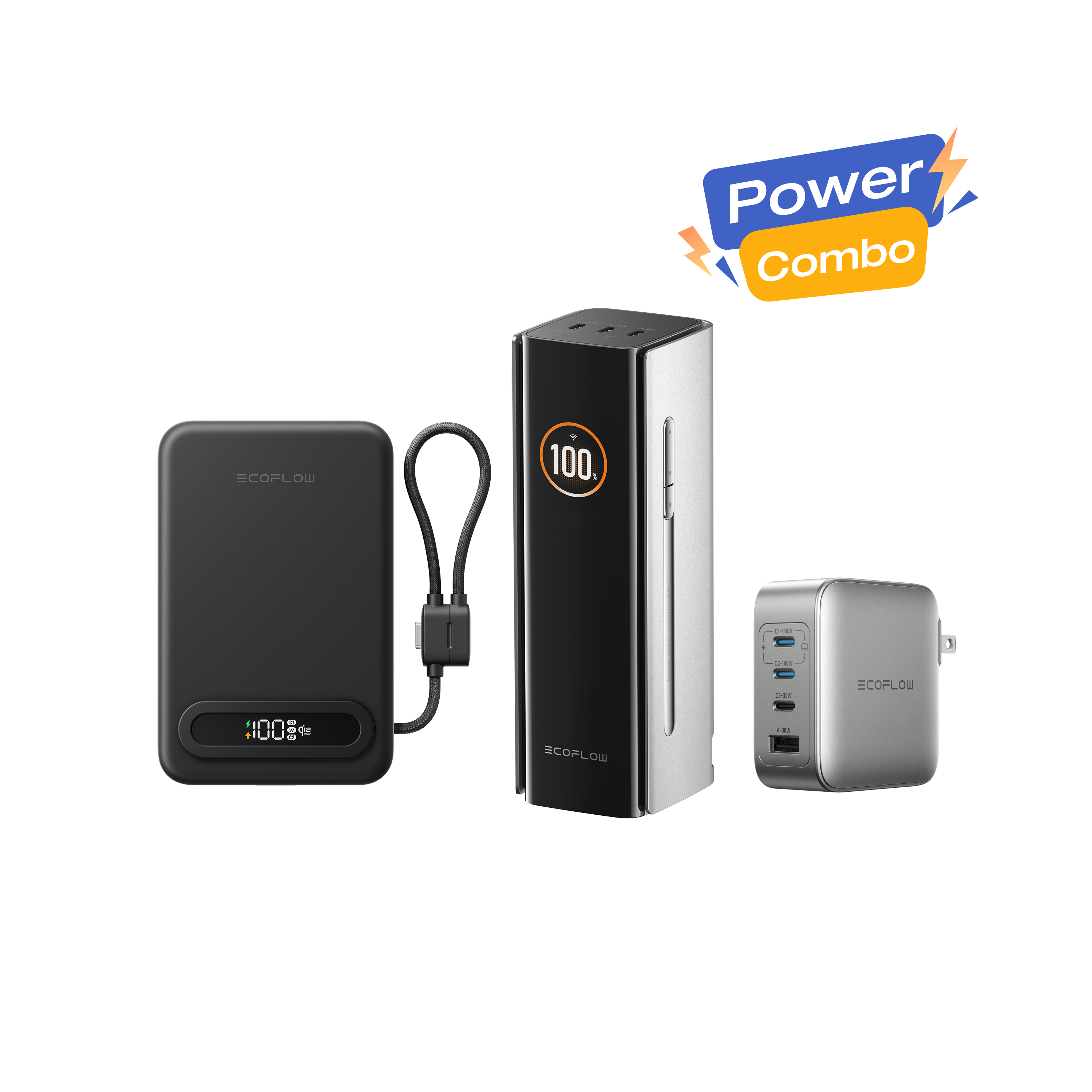 EcoFlow RAPID Pro (27K, 300W) + RAPID Mag Qi2.2 Power Bank + 140W Char ...