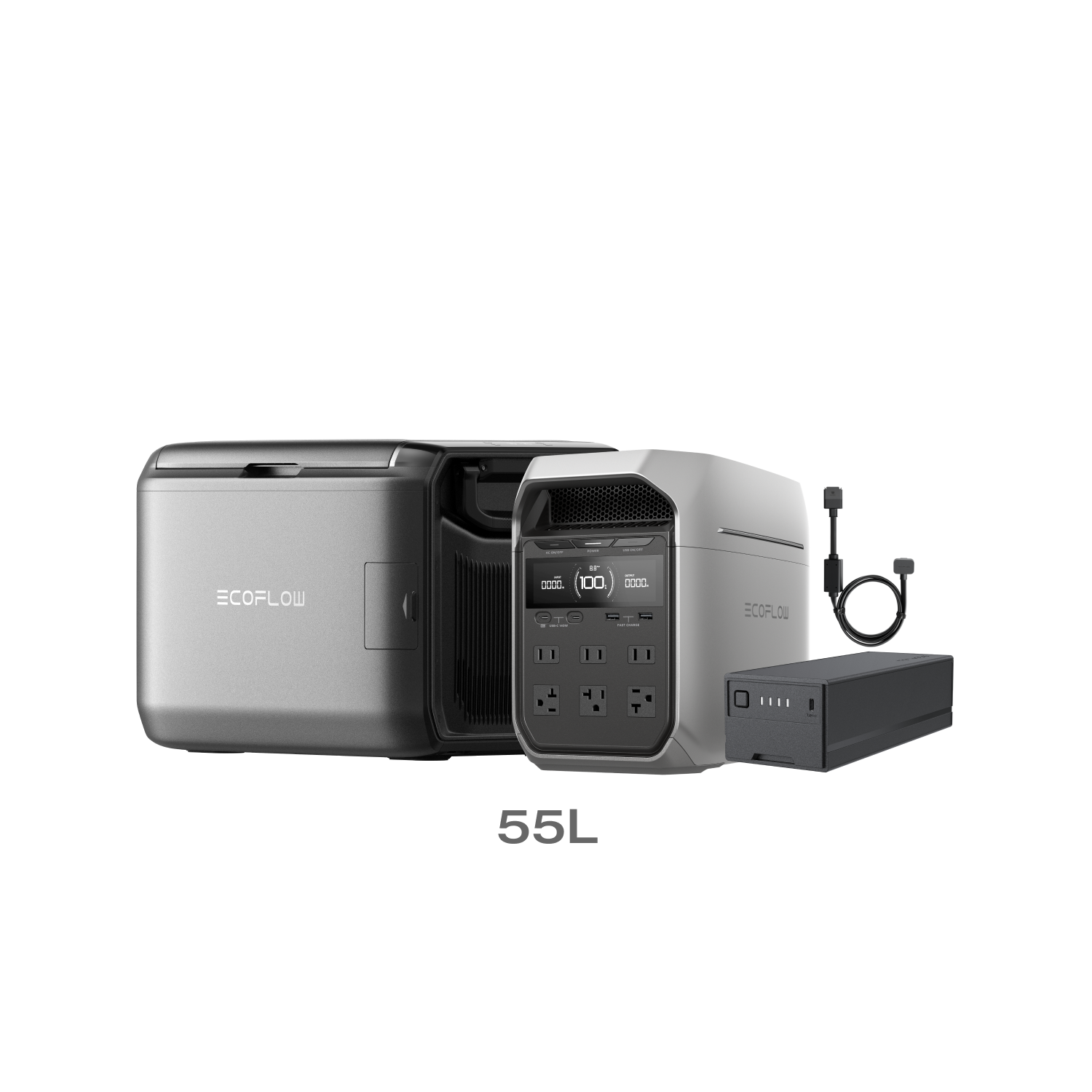 EcoFlow GLACIER Classic Portable Fridge Freezer - 55L / GLACIER Plug-in ...